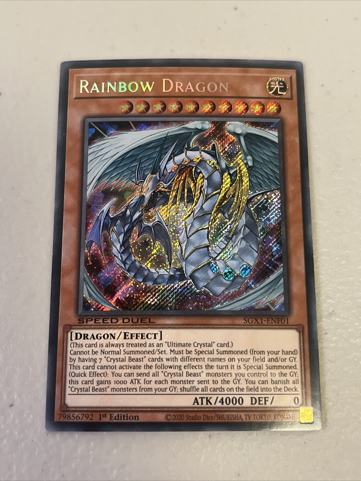 Yugioh Rainbow Dragon - SGX1-ENF01 - Secret Rare - 1st Edition Near ...