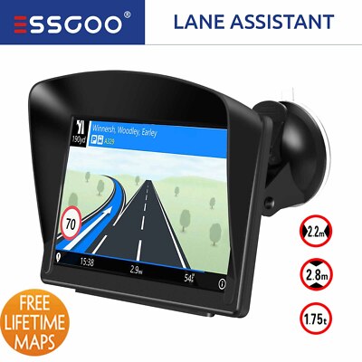 ESSGOO 7'' Car & Truck Sat Nav HGV LGV GPS Navigation UK & EU Lifetime ...