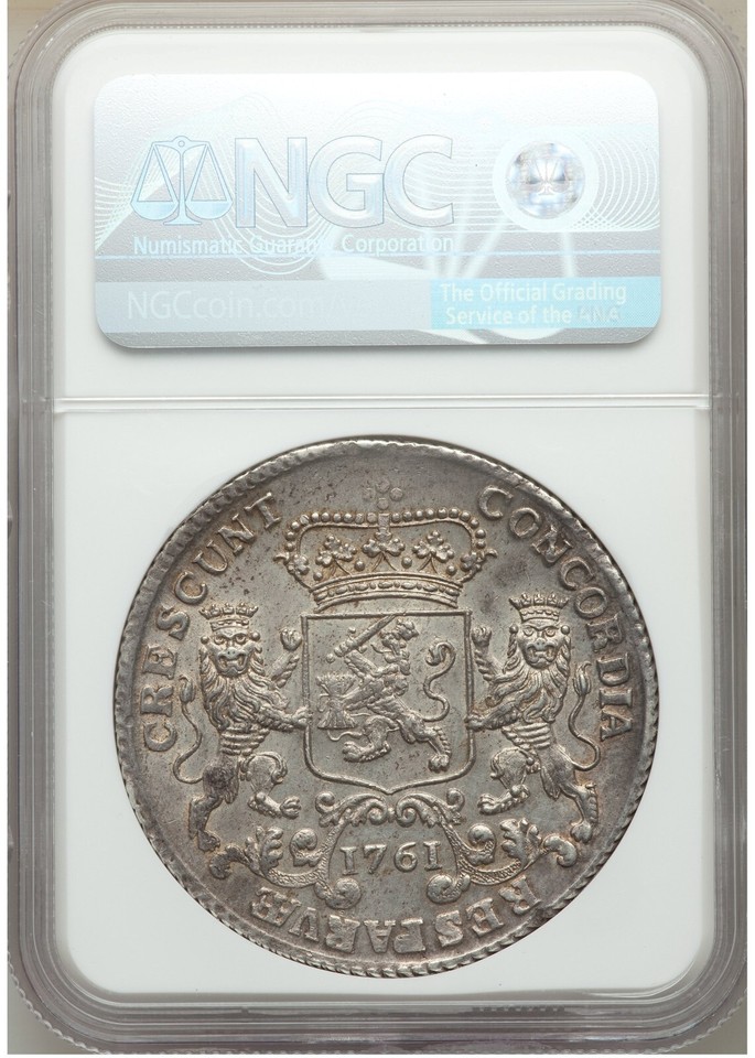 1761 Netherlands West Friesland Rooster Ducaton Silver Rider NGC AU58 w/HD Video | eBay