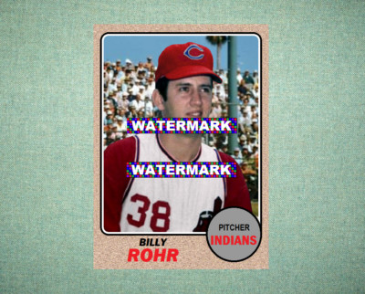 Billy Rohr Cleveland Indians 1968 Style Custom Baseball Art Card | eBay