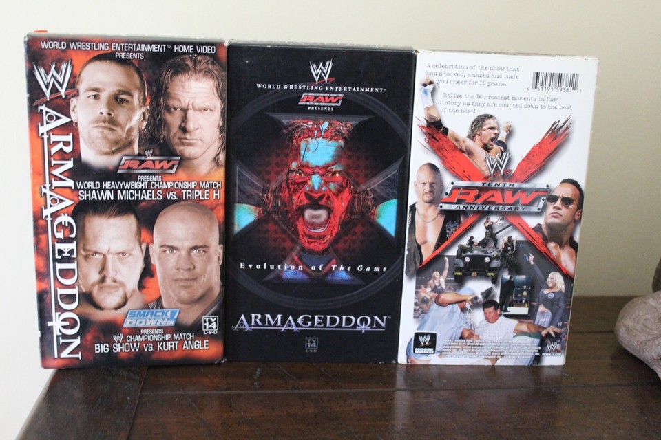 WWE - Armageddon 2003 (VHS) Shawn Triple-+ Evolution of the gam +Raw ...