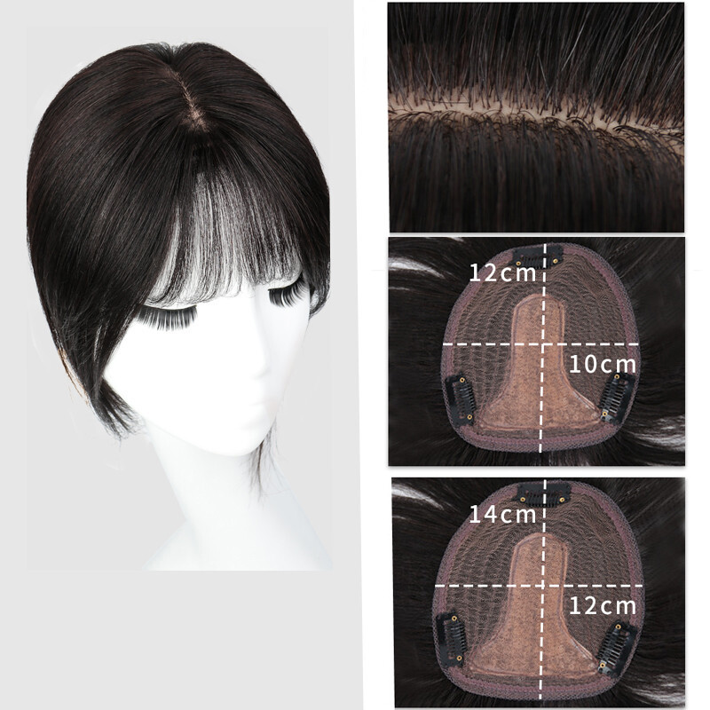 100% Human Hair Topper Large Cover Toupee Clip in Hairpiece Top Pieces ...