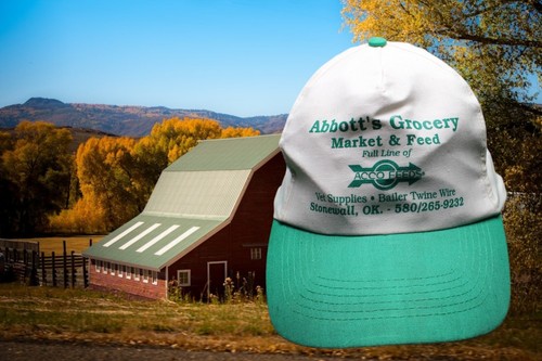 Livestock supplies Abbott's Grocery Shawnee Feed Stonewall Oklahoma hat ...