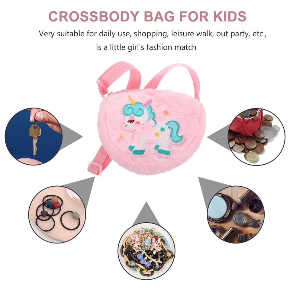 Crossbody Bag Cartoon Plush Girls Bag Cute Animal Handbag For Kids ...