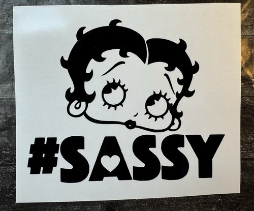 Sassy Betty Boop Black Vinyl Car Window Laptop Decal Bumper Sticker New ...