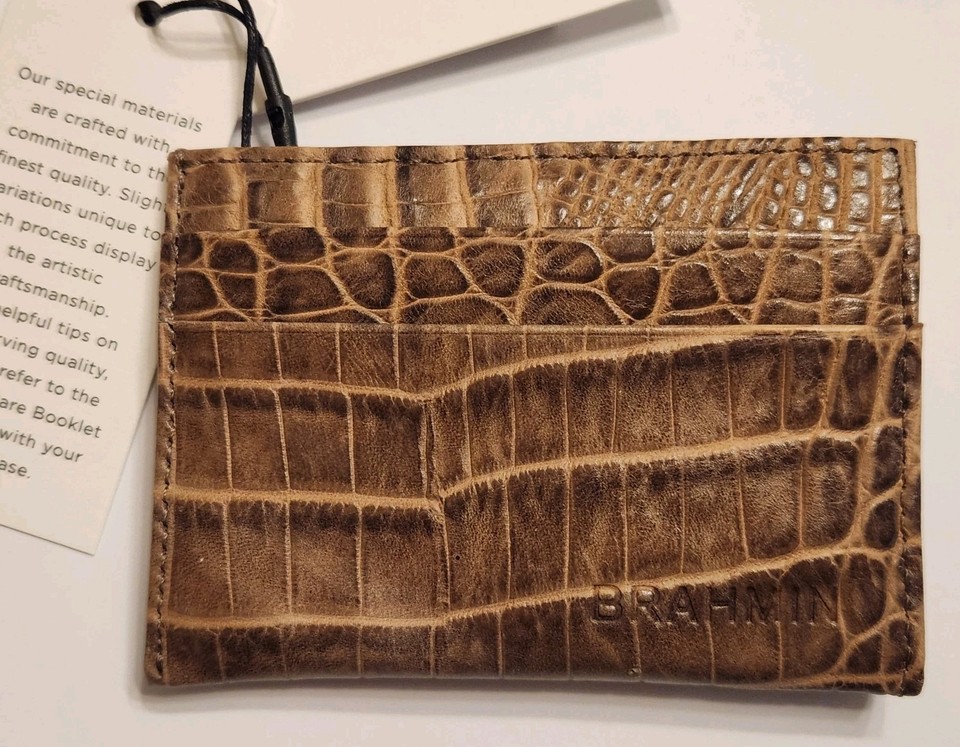 Brahmin Charlie Biscuit Valley Credit Card Holder NWT NEW | eBay