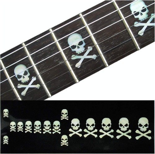 Inlay Sticker Fret Markers for Guitars & Bass - Skull with Crossbones ...