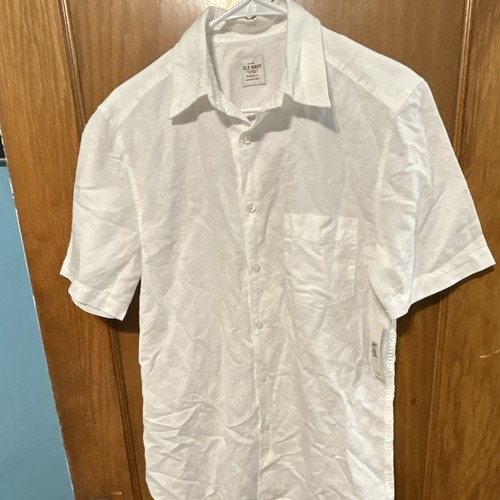 Old Navy Men's S White Cotton Button-Up Shirt Short Sleeve Casual | eBay