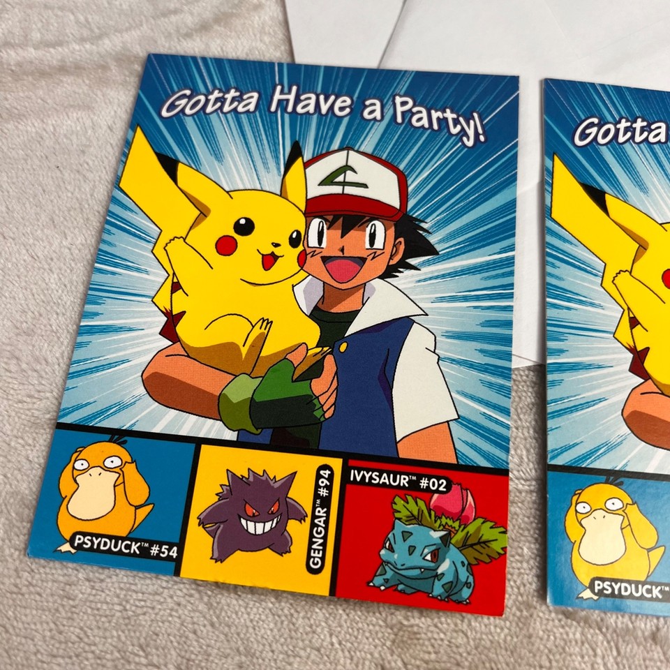 Y2K Pokemon Party Invitations Lot of 2 with Envelopes 2000 Nintendo ...