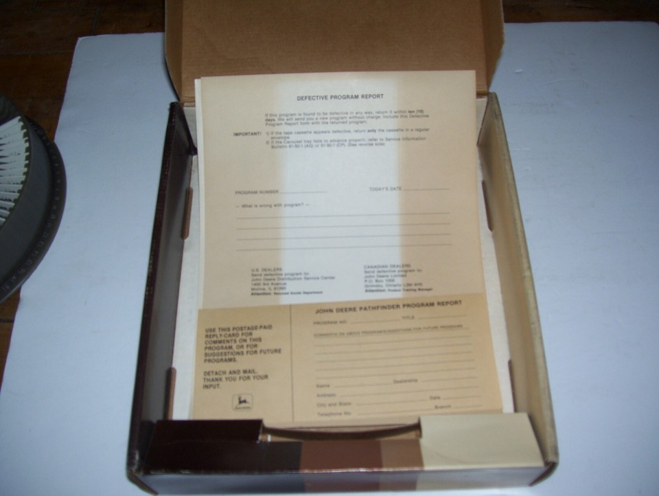 JOHN DEERE PATHFINDER POPPET STYLE POWER STEERING ADJUSTMENT TAPE ...