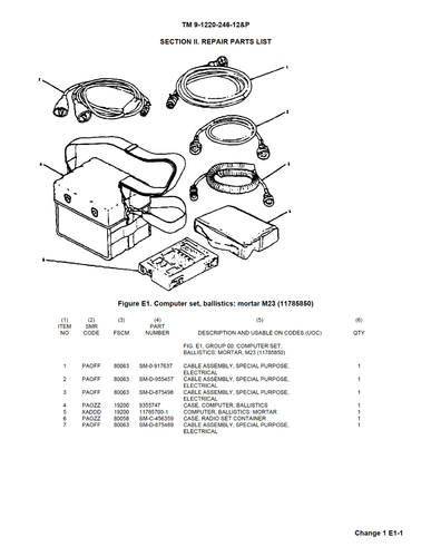 289 Page TM 9-1220-246-12&P MORTAR BALLISTICS COMPUTER SET M23 Repair ...