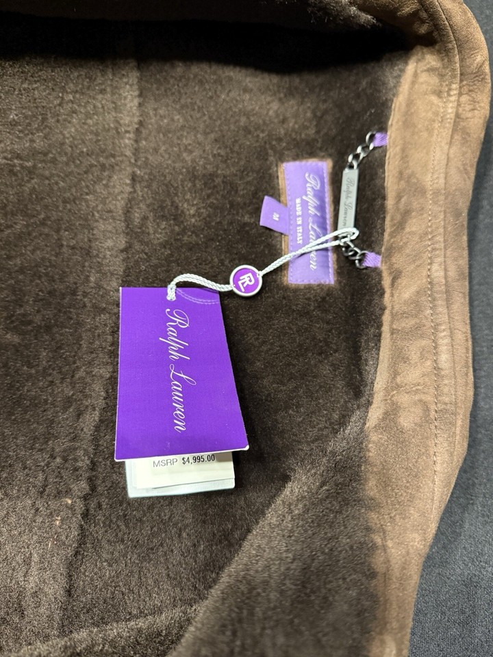 Ralph Lauren Purple Label Shearling Suede Jacket New w/ Tag Sz M ...