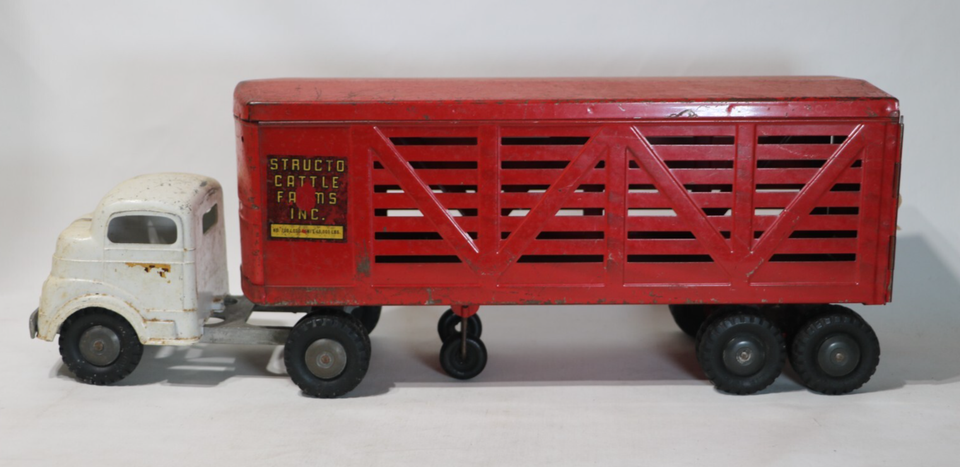 Vintage STRUCTO Mid 50's Structo Cattle Farms Orange Livestock Truck ...