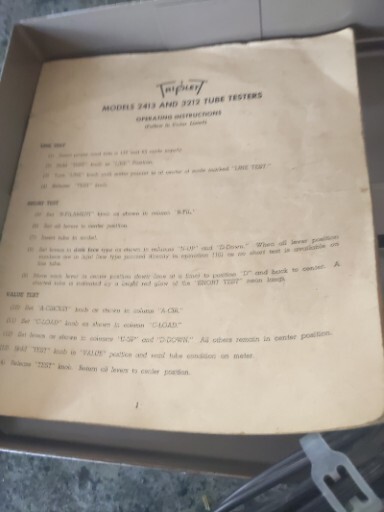 TRIPLETT TUBE TESTER MODEL 2413 With Books And it works! | eBay