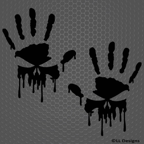 Dripping Skull Hand Wave Pair Off Road 4x4 Truck SUV Vinyl Decal ...