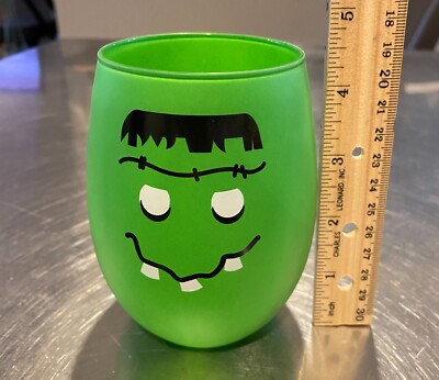 Halloween Frankenstein Green Stemless Glass Tumbler Glassware at ...