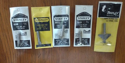 5- Router Bits Stanley 85108-85109-85110-85112.+1 tarpley 131-370 | eBay