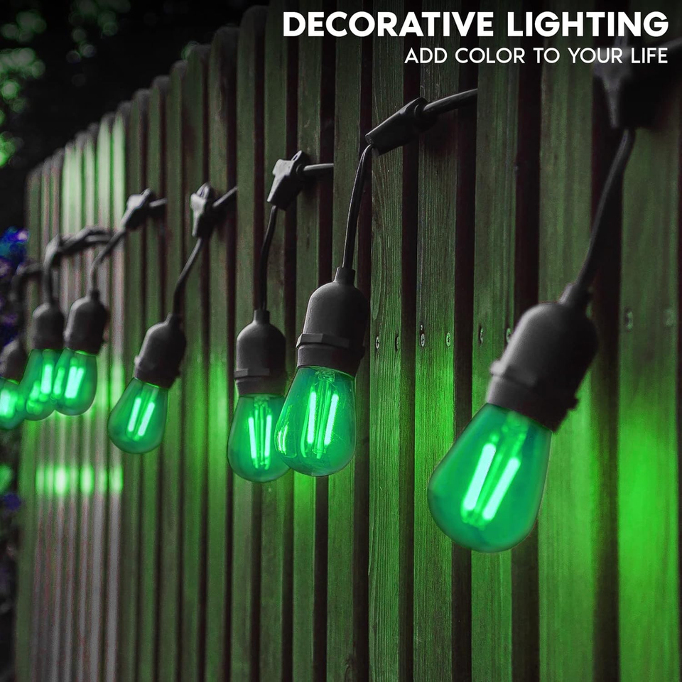 S14 Edison LED Green Light Bulb, 0.5W, Colored LED Bulbs for Outdoor St ...