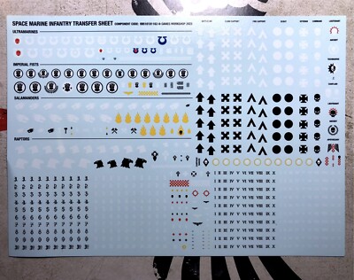 Space Marine Transfer Sheet - Warhammer 40k Decals - Salamanders ...