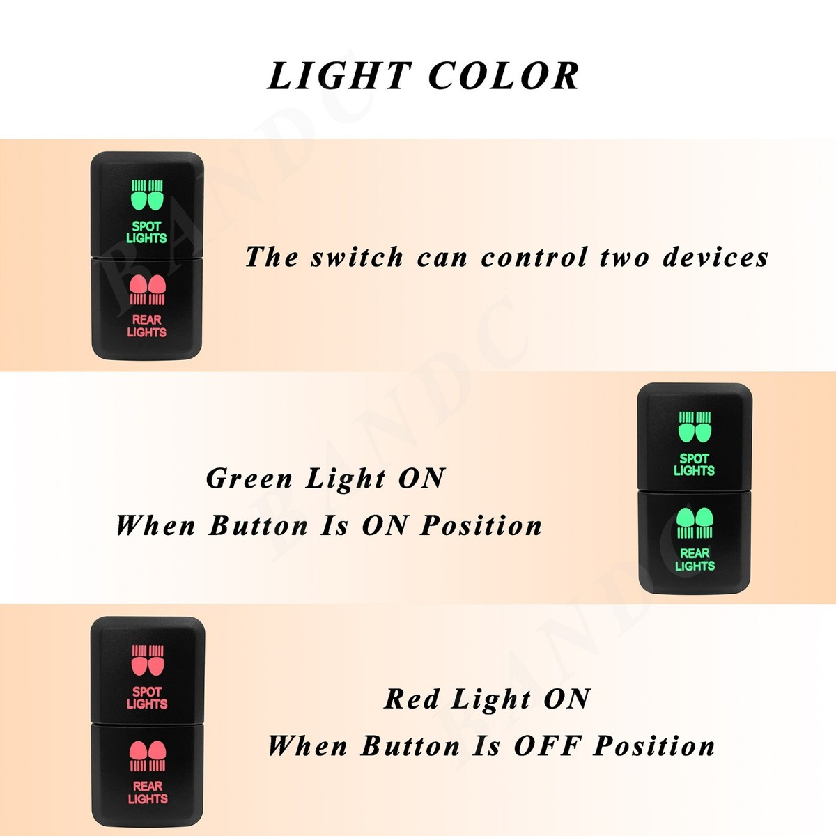 Red Green Backlit Switch Dual Color LED Push Button Switch - Red/Green ...