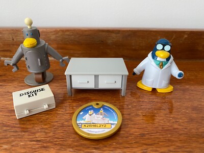 Club Penguin Figurine Gary the Gadget Guy with Robot Collectable Toy ...