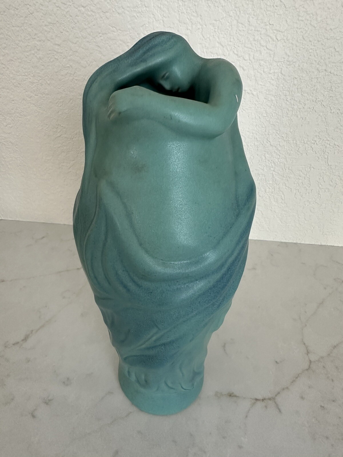 VINTAGE VAN BRIGGLE POTTERY LORELEI ART POTTERY VASE, TURQUOISE MATTE ...