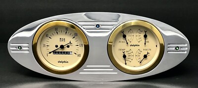 1932 Ford Car 2 Gauge Dash Panel Insert Quad Set Gold | eBay