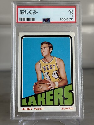 1972 Topps Basketball #75 JERRY WEST Los Angeles Lakers PSA 5 EX - HOF ...