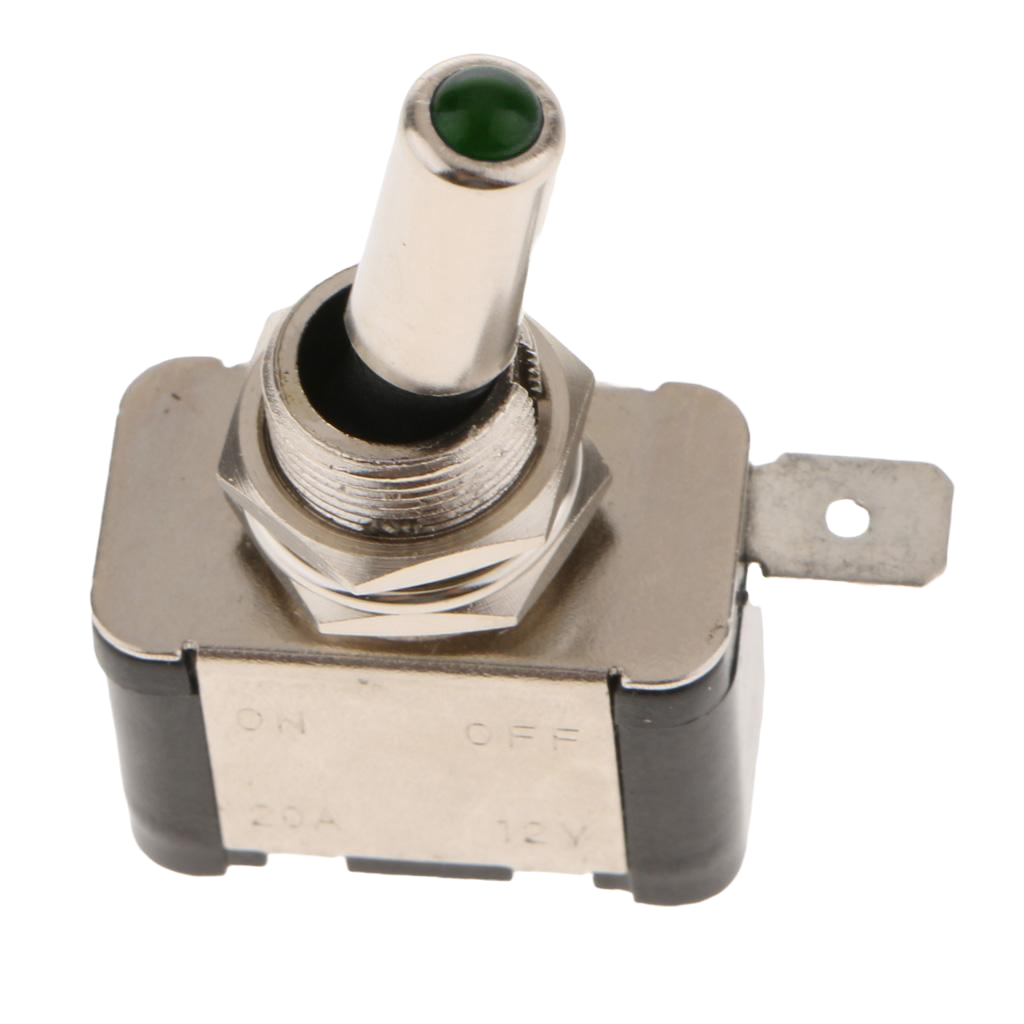 Heavy Duty Toggle Flick Switches 12V On/Off Car Dash 12 Volt 25A Green ...