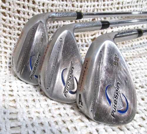 PureSpin DIAMOND FACE (52*-56*-60*) 3Pc Wedge Set RH ~ Stiff Flex Steel ...