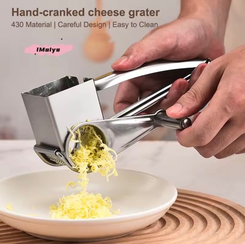 Stainless Steel Hand-Cranked Rotary Cheese Grater Ginger Shredder Tool ...