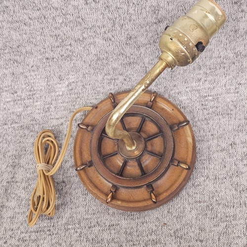 Vintage American Lamp & Shade Co Nautical Ship Wheel Table Lamp Brass ...