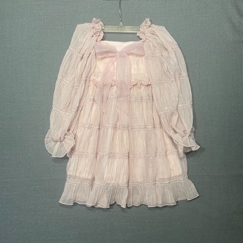 NWT Before and Ever Little Girls Frilly Pink Dress Holiday Princess ...
