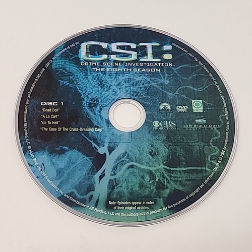 CSI Season 8 Eight DVD Replacement Disc 1 | eBay