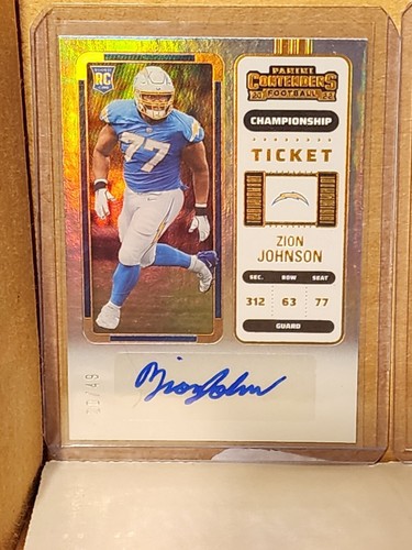 Zion Johnson 2022 Contenders Championship Ticket Auto #20/49 Los ...