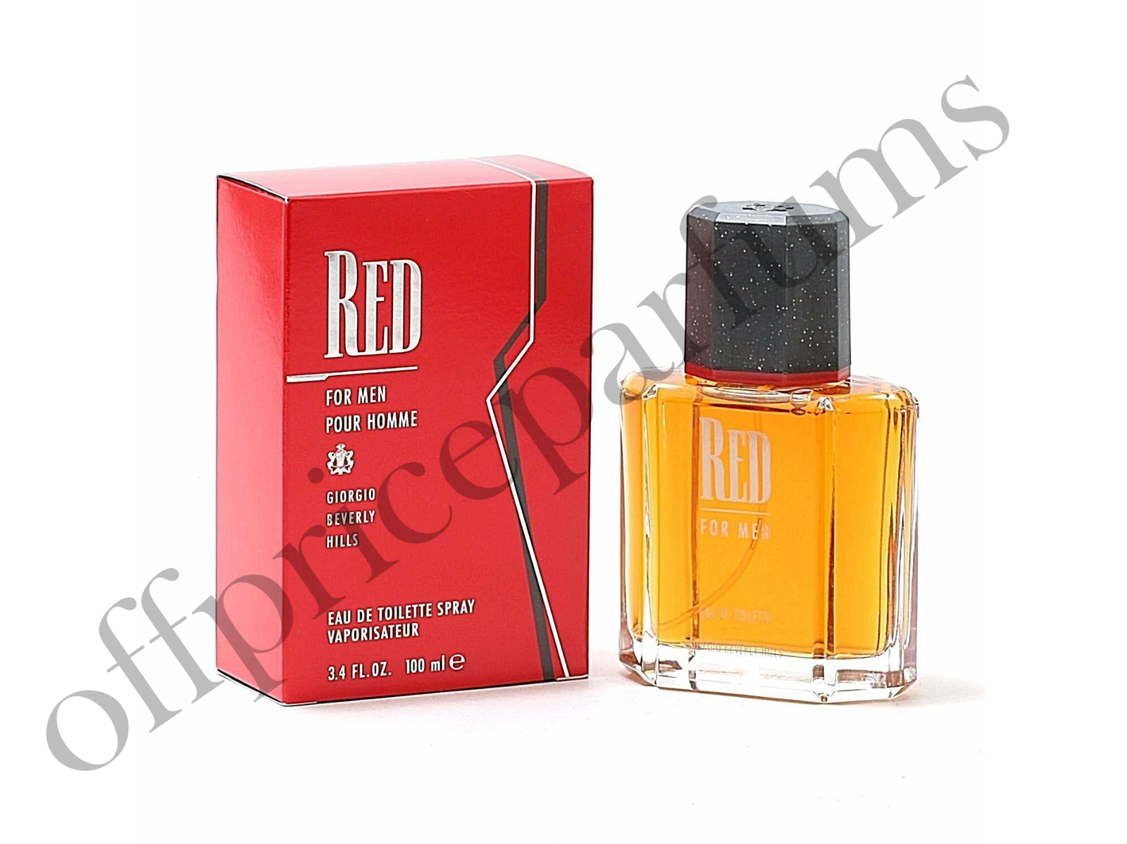 Red For Men Pour Homme by Giorgio Beverly Hills 3.4 oz Eau De Toilette ...