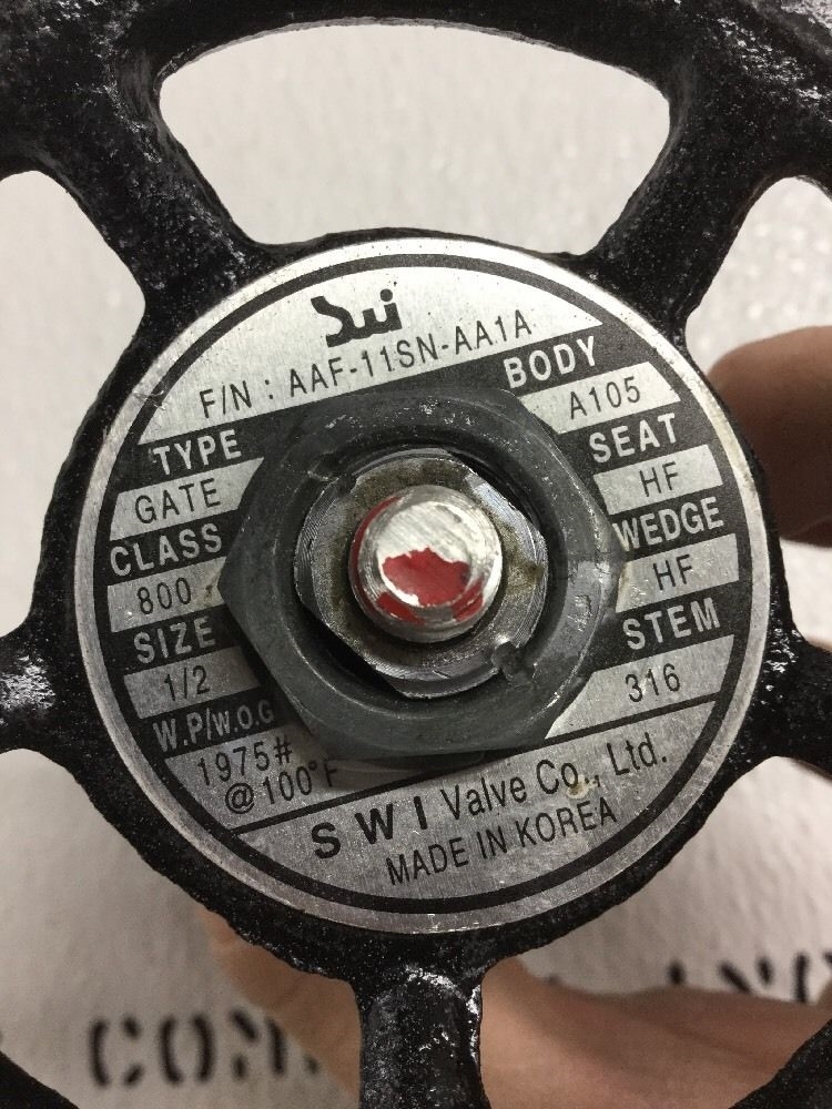 SWI Forged Steel Gate Valve 1/2" 800 Socket AAF-11SN-AA1A for sale ...