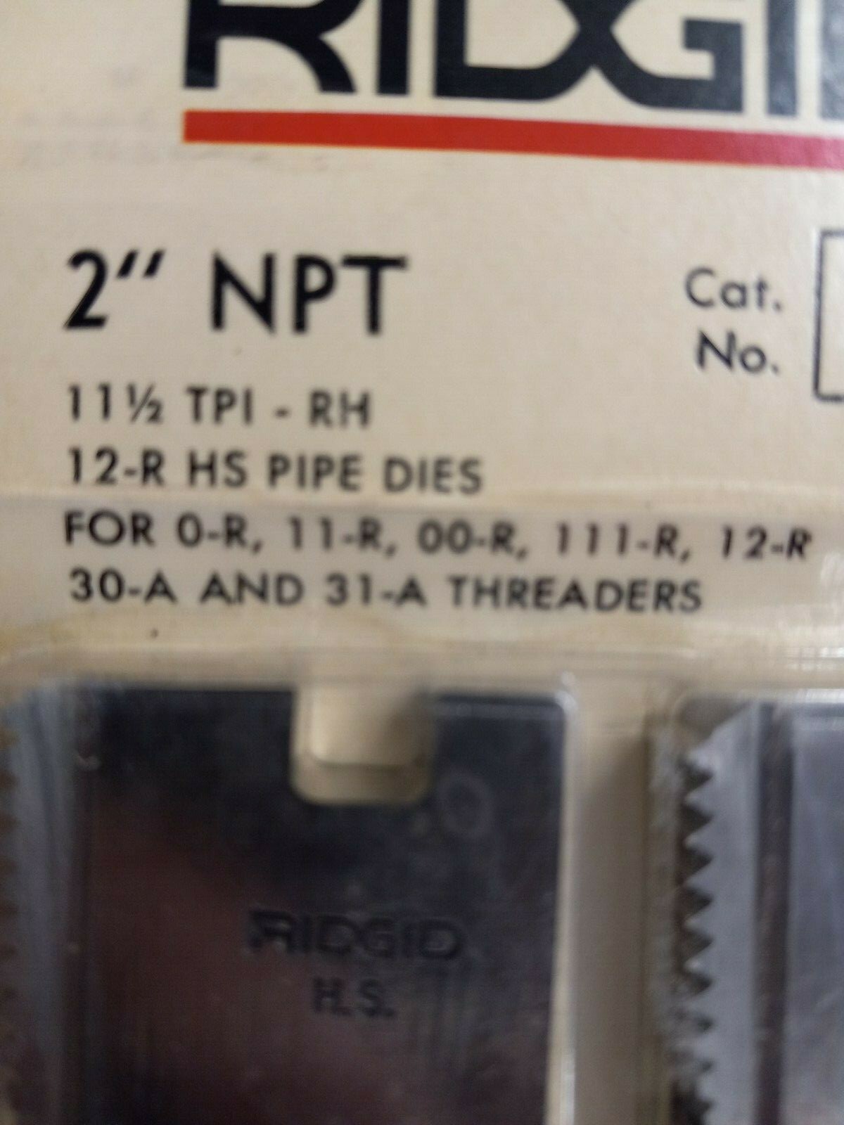 RIDGIT 2" 12R NPT High Speed Threading Dies (37895) for sale online | eBay