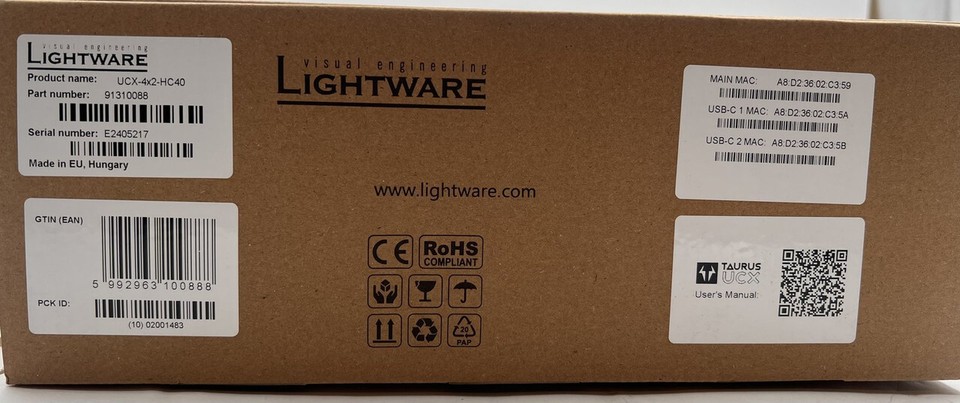 LIGHTWARE UCX-4X2-HC40 UNIVERSAL SWITCHER W/HDMI 2.0 & USB 91310088 | eBay