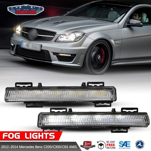 Fog Lights Fits 2012-2014 Mercedes Benz C200/C300/C63 AMG Lamps DRL ...