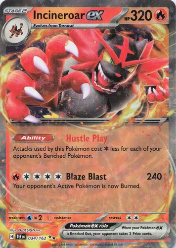 Incineroar ex #034/162 - Temporal Forces - Pokémon TCG - NM | eBay