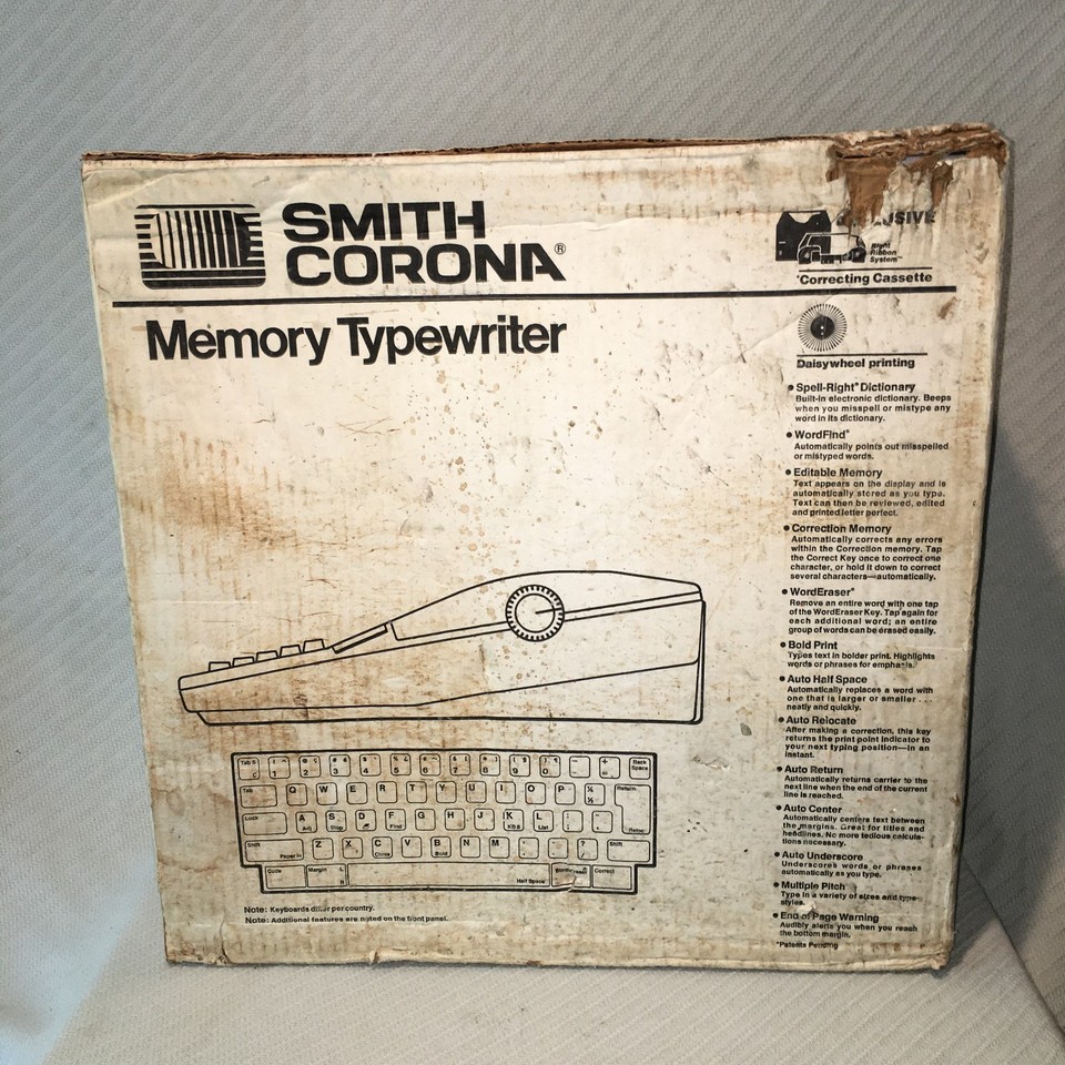 NEW NOS Vintage Smith Corona Memory Typewriter SD 750 Spell Dictionary ...