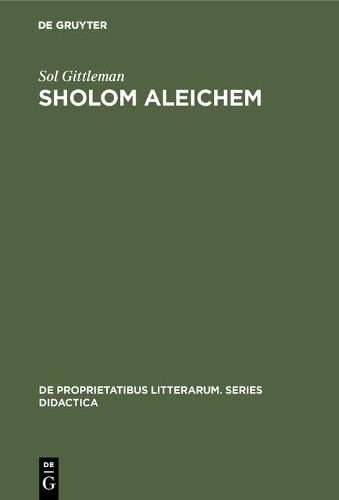 Sol Gittleman Sholom Aleichem (Hardback) 9789027926067| eBay