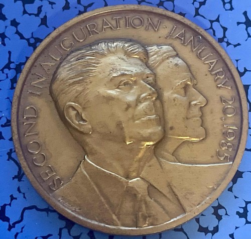 1985 Reagan Bush Inaugural Medal - 2nd Inauguration Bronze Coin ...