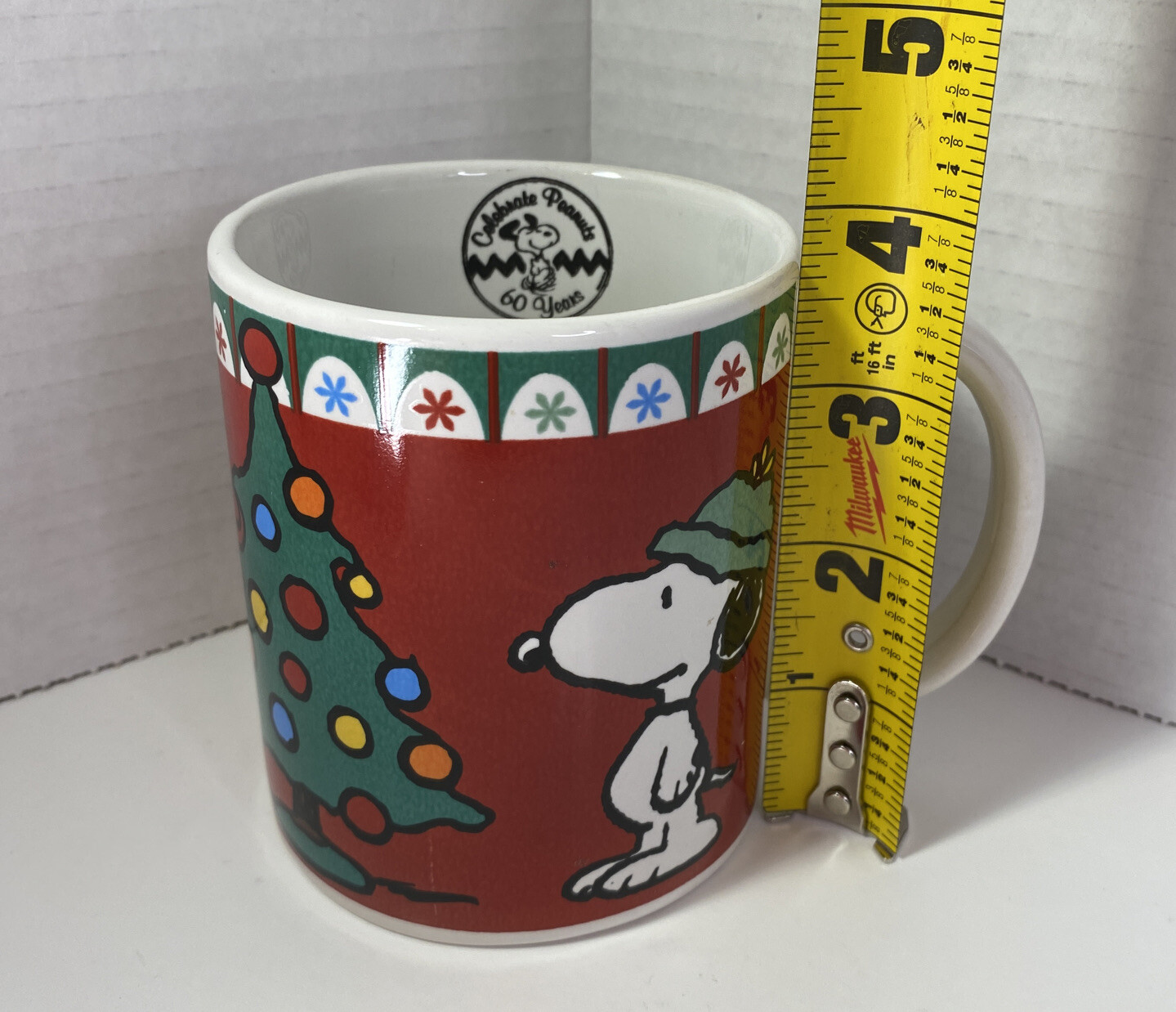 Gibson Celebrate Peanuts 60 Years Snoopy Christmas Tree Coffee Mug | eBay