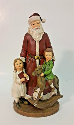 Tii COLLECTIONS OLD FASHIONED SANTA CLAUS WITH CHILDREN RESIN FIGURINE ...