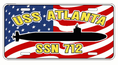 USS ATLANTA SSN 712 License Plate U S Flag Car Truck RV U S Navy ...