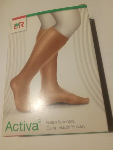 Activa Hosiery Class 2 B/Knee Compression Stockings Sand OpenToe 18 ...