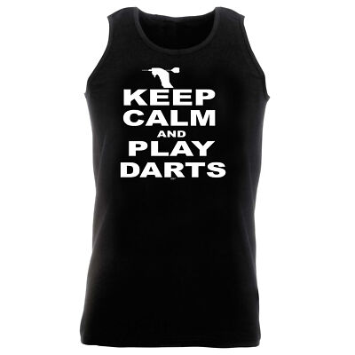 Keep Calm And Play Darts Funny Gift Novelty Tank Top Vest Singlet Gifts ...