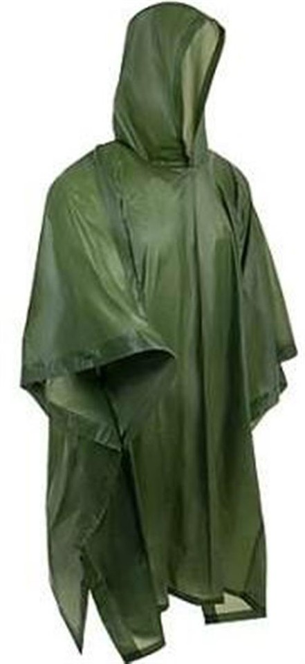 Outback Waterproof Rain Poncho Extra Long Heavy Duty Nylon Cover OLIVE ...